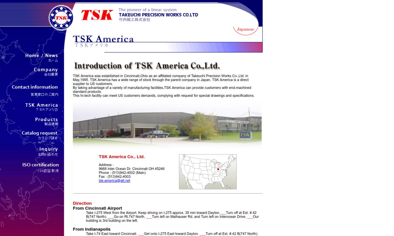 TSK America Co., Ltd. | Linear Slides